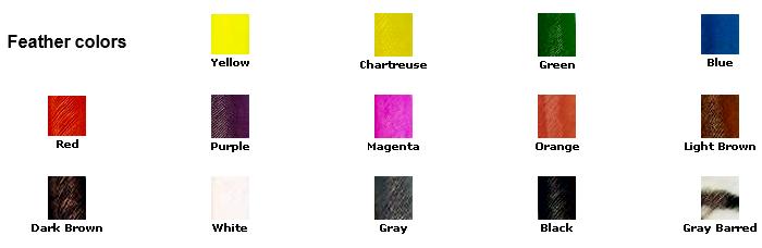 Traditional Archery Supply shows feather shapes and colors for ...